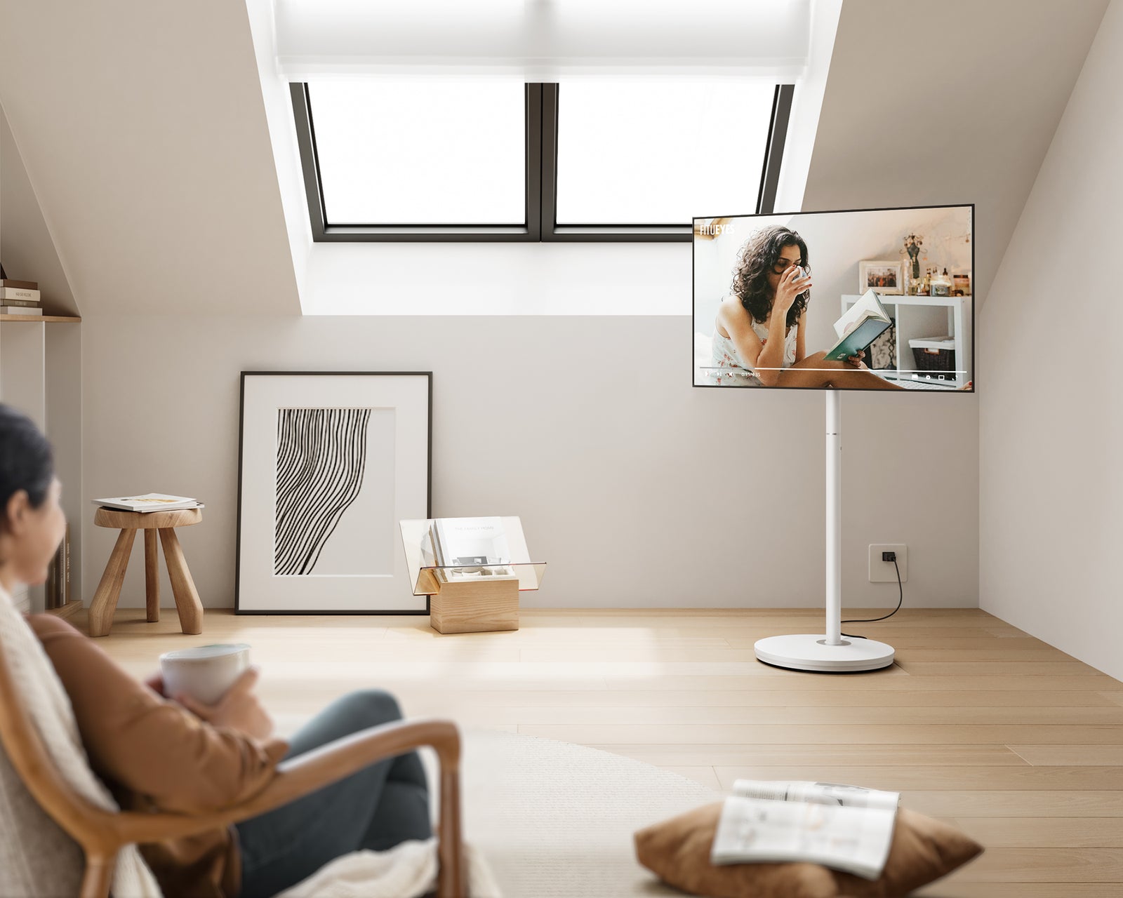 Floor TV Stand With Wheels Master Serie ™ 2nd 24-48 Inch