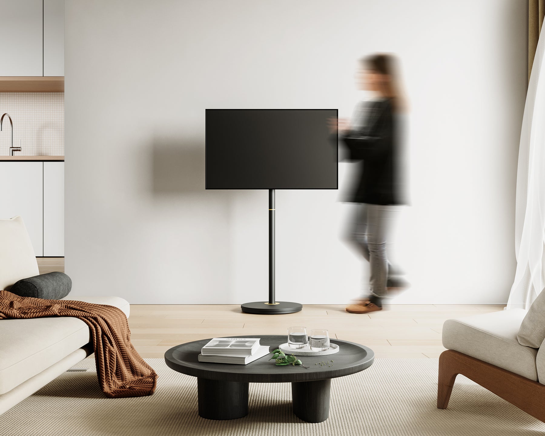 Floor TV Stand With Wheels Master Serie ™ 2nd 24-48 Inch